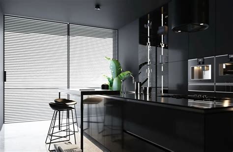 Good Quality Modern Style Customized Black Wood Color Pengbo Kitchen