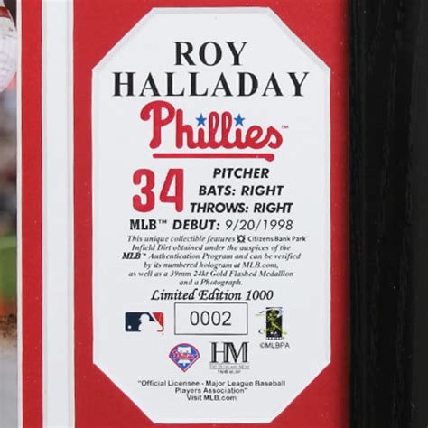 Roy Halladay Philadelphia Phillies Triple Play Game Used Photomint