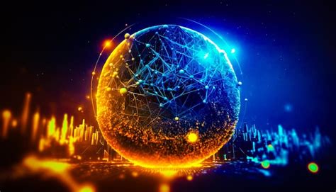 Premium Photo Sphere With Lines And Dots On Dark Background Generative Ai