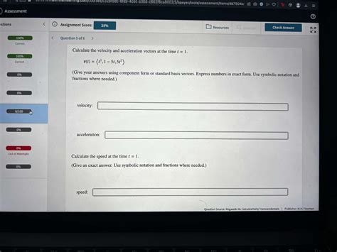 Solved Calculate The Velocity And Acceleration Vectors At