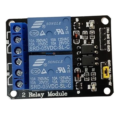 módulo relé 5v 2 canais 10a opto isolado