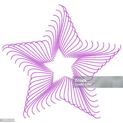 곡선 평행선에 의해 형성 된 추상 와이어 프레임 별 패턴 보라색 컬러 어도비 일러스트레이터 코렐 드로우 또는 잉크 스 케이프로 쉽게 모양과 색상을 지정할 수 있는 최소한의