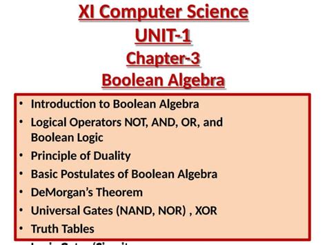 Boolean Algebra The Basic Fundamentals Of Computer Science Pptx