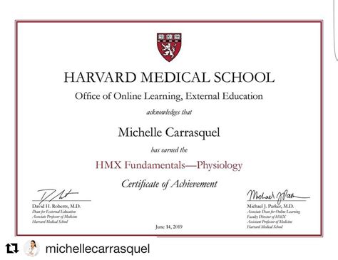 Harvard Medical Degree Certificate