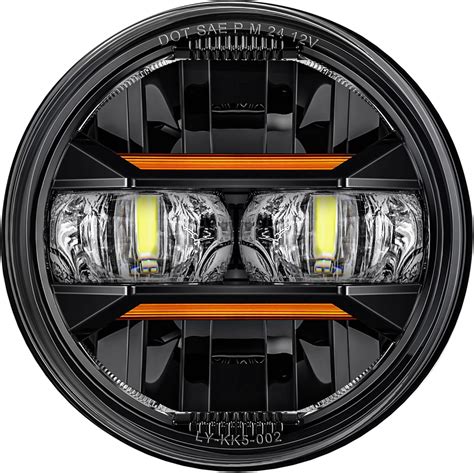 Audexen Faro Led De 5 7 Pulgadas Para Harley Señales ámbar Y Blanco Drl Redondo De 5 75