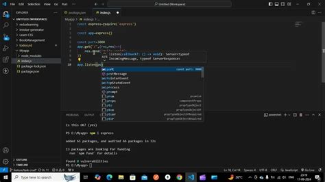 Simple Hello World Program Using Express Js Youtube