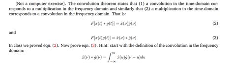 Solved [not A Computer Exercise] The Convolution Theorem