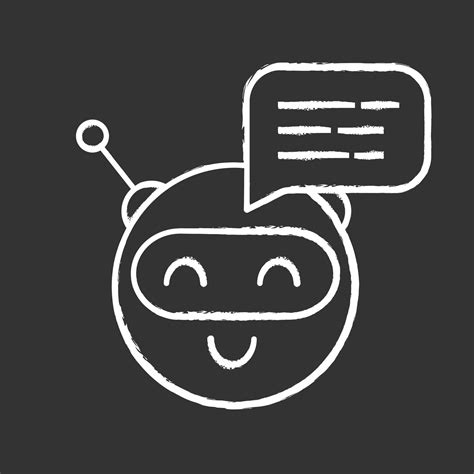 Chatbot Message Chalk Icon Talkbot Circle Head Laughing Chat Bot