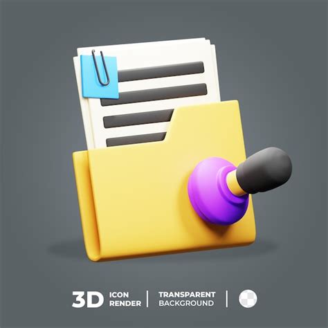 Premium Psd 3d Icon Document Stamp