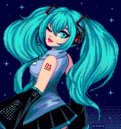 Pixilart Hatsune Miku By Kawaiikimu