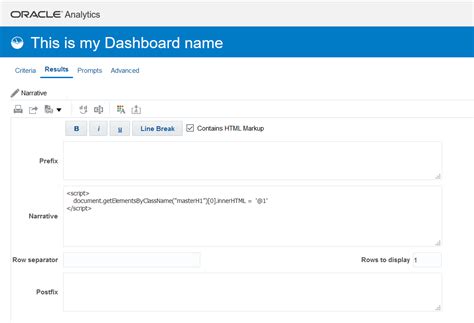 Obiee In Il Dynamic Dashboard And Dashboard Page Title And Color In Oac Oas And Obiee