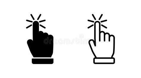 Hand Click Icon Clicking Finger Icon Pointer Icon Stock Vector
