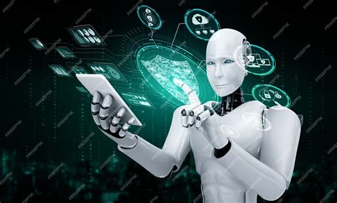 Premium Photo Ai Robot Using Cyber Security To Protect Information Privacy