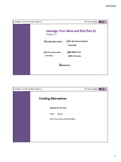 Ch 14 Part A Leverage Risk And Return Pdf Equity Finance Capital Structure