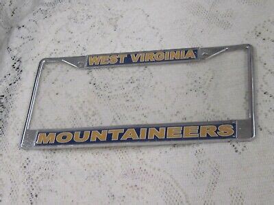 West Virginia Mountaineers Chrome Metal License Frame 6x12 Blue Gold