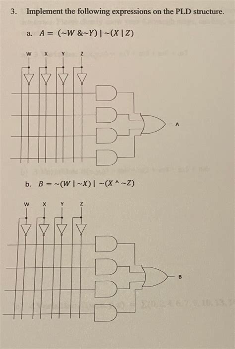 solved 3 implement the following expressions on the pld