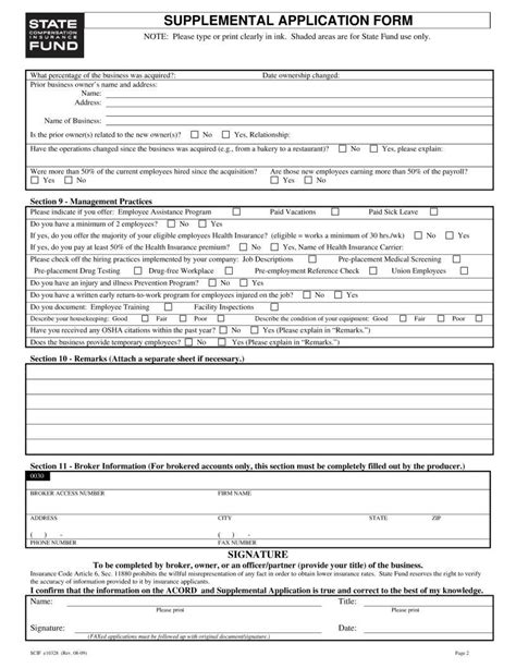 Supplemental Application Form ≡ Fill Out Printable Pdf Forms Online