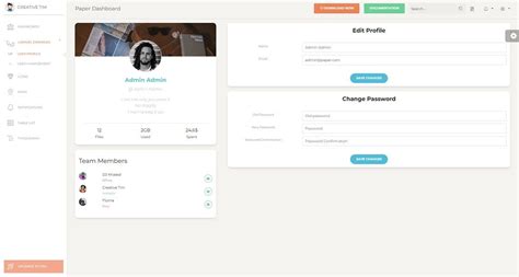 Paper Dashboard Laravel Free Starter