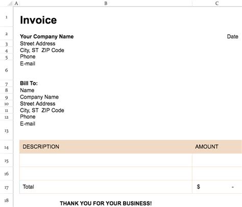 Invoice That Calculates Total Simple Excel Template