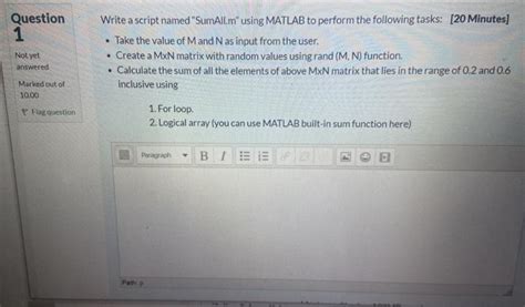 solved question 1 write a script named sumall m using