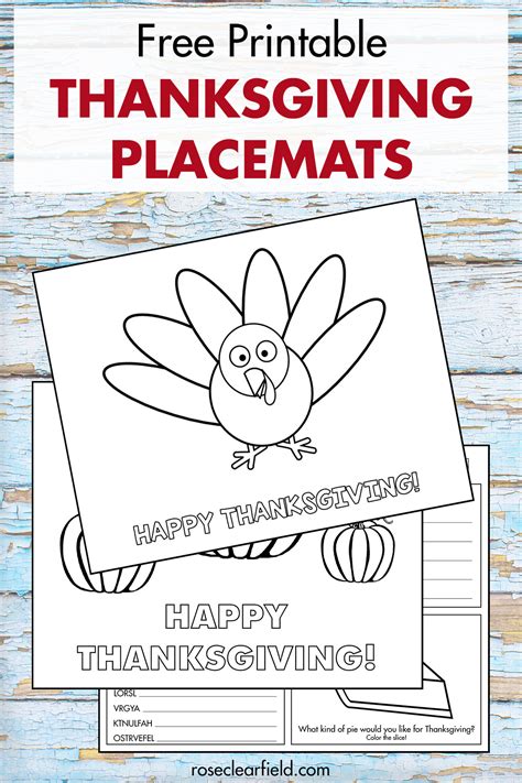 Free Printable Thanksgiving Placemats At Isaac Soundy Blog