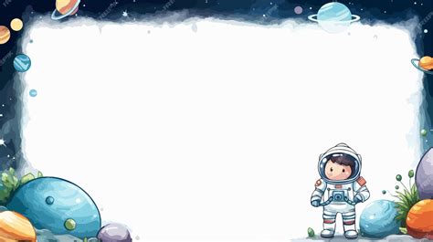 Astronaut In Space Border Template For Designs Premium Ai Generated