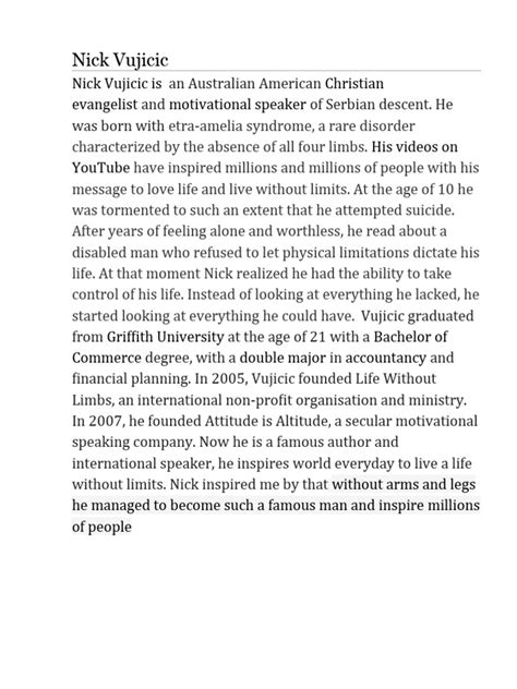 Nick Vujicic Pdf