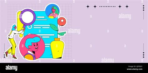 A Job Interview Concept Template With Cartoon Characters With Copy Space Stock Vector Image