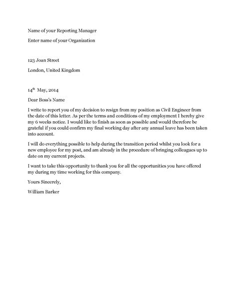 Software Developer Resignation Letter
