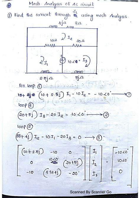 SOLUTION Mesh Analysis Of Ac Circuits Studypool