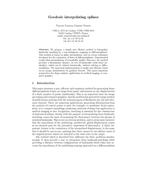 Pdf Geodesic Interpolating Splines