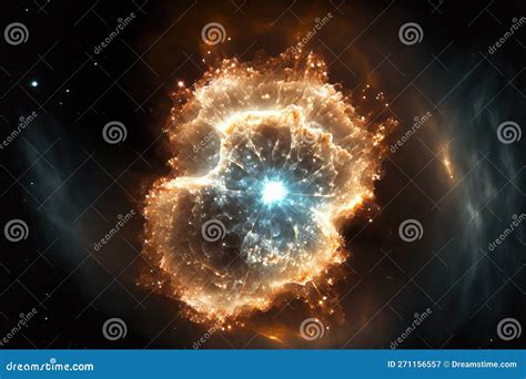 Scientific Astronomical Background Bright Quasar In Deep Space Generative Ai Stock