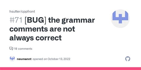 [bug] the grammar comments are not always correct · issue 71 · hsutter