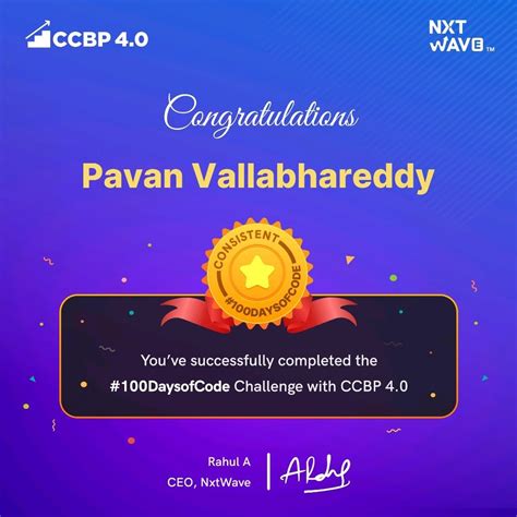 Pavan Vallabhareddy On Linkedin 100daysofcodechallenge Nxtwaveccbp