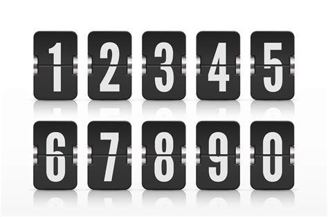 Premium Vector Vector Template With Flip Scoreboard Numbers And Reflections For Black