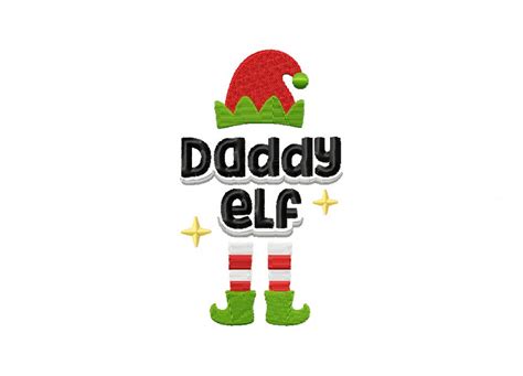 Daddy Elf Embroidery Design Daily Embroidery