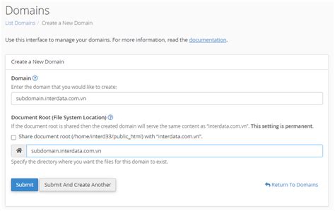 Hướng Dẫn Tạo Addon Domain Subdomain Trên Cpanel Interdata Mới Nhất 2025