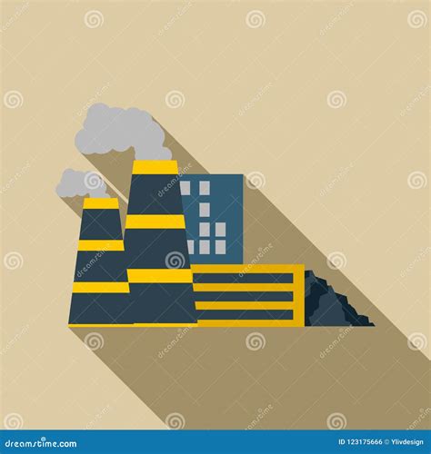 Mining Processing Plant Icon Flat Style Stock Illustration
