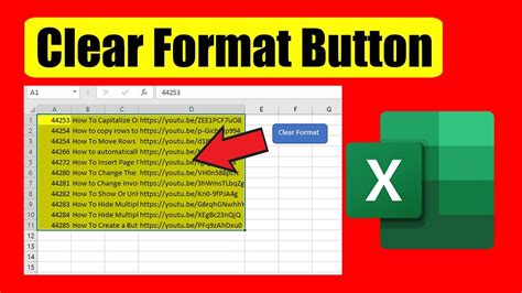 How To Create A Button To Clear Cell Formatting Of Certain Cells In