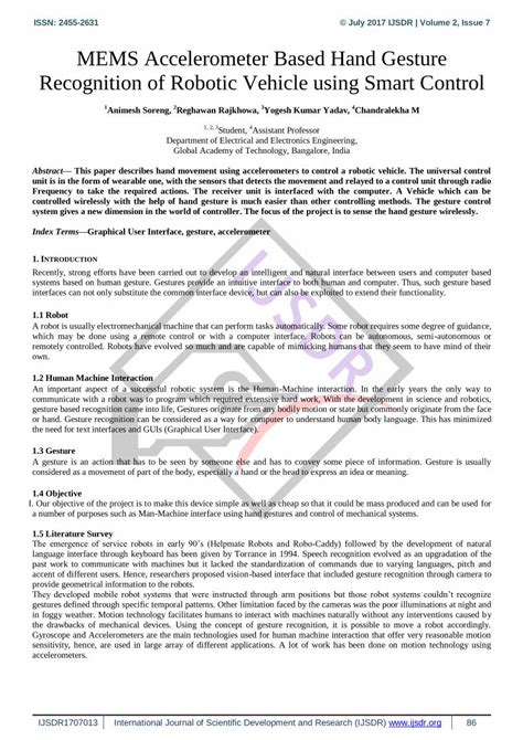 PDF MEMS Accelerometer Based Hand Gesture Accelerometer Based Hand Gesture Recognition Of