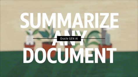 Tom Goulding On Linkedin Summarize Any Document Using Oracle Gen Ai