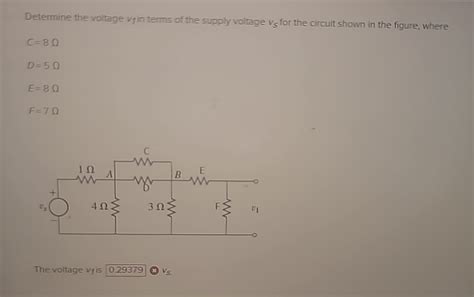 solved determine the voltage v1 ﻿in terms of the supply