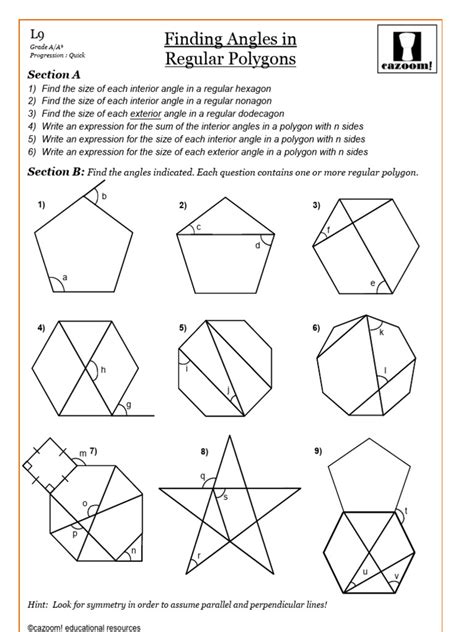 Angles In Regular Polygons Pdf