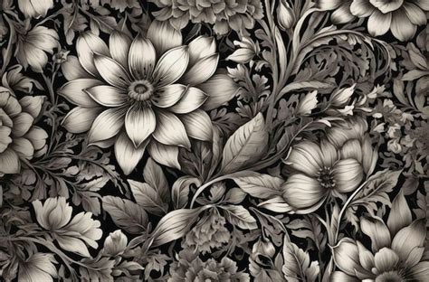 Premium Photo Monochrome Floral Patterns