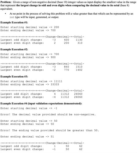 Solved Problem Given A Range Of Non Negative Decimal Base Chegg