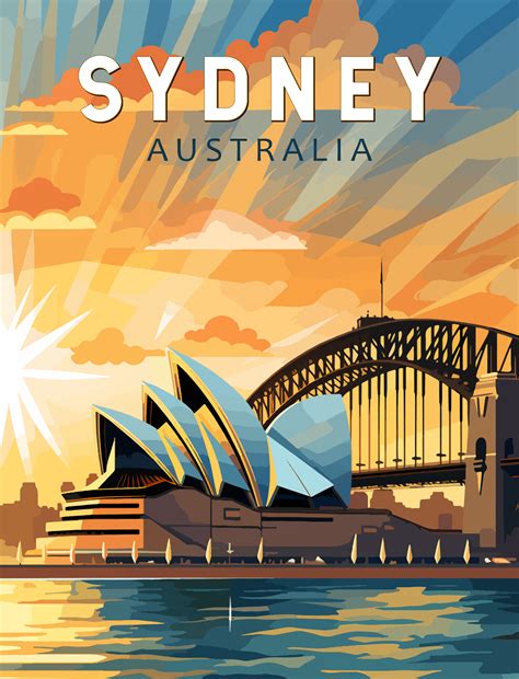 Sydney Australia Travel Art Vintage Poster Zazzle Travel Posters