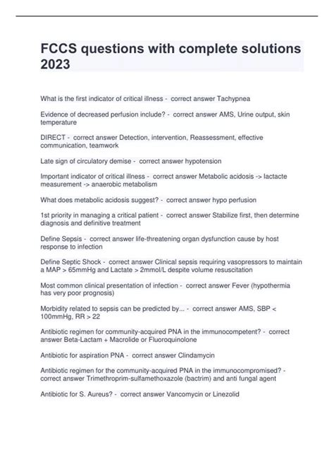 Fccs Questions With Complete Solutions 2023 Fccs Stuvia Us