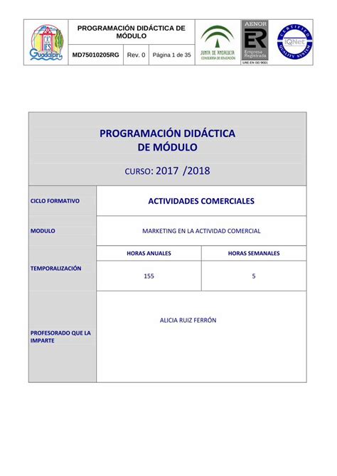 Pdf ProgramaciÓn DidÁctica De MÓdulo 1 Se Comienza La Unidad Con Una Introducción En La