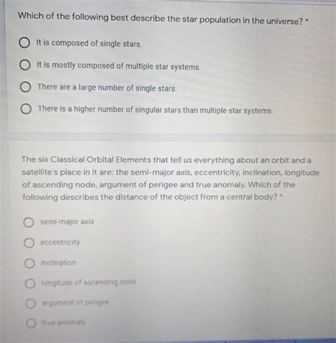 Solved The Six Classical Orbital Elements That Tell Us