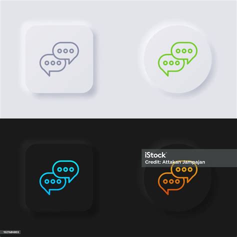 말풍선 아이콘 세트 웹 디자인을 위한 다색 뉴모피즘 버튼 소프트 Ui 디자인 애플리케이션 Ui 등 버튼 벡터 3차원 형태에 대한